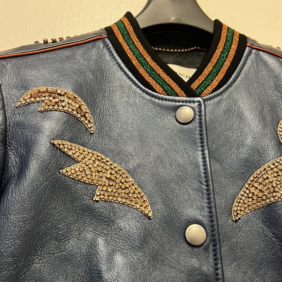 Coach | Jackets & Coats | Nwt Coach Shrunken Leather Varsity Jacket In ...